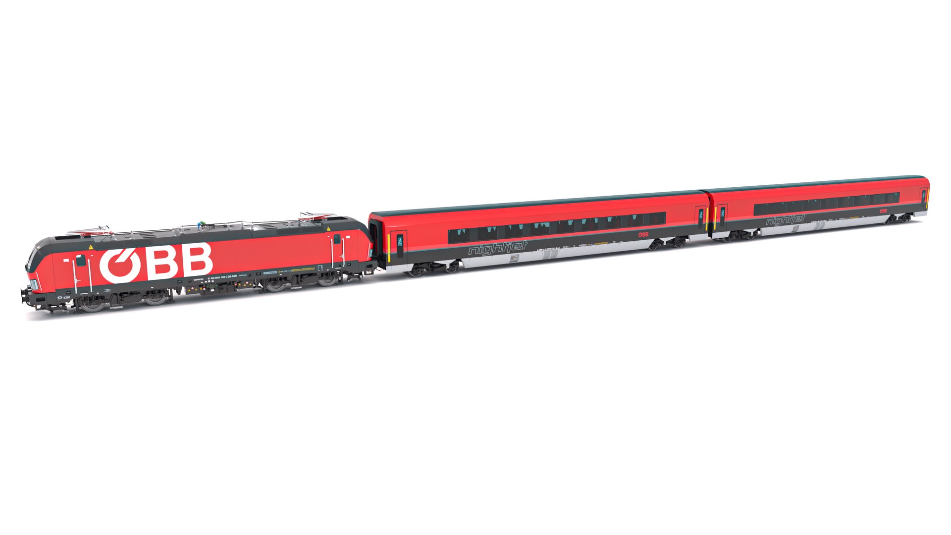 Passenger Train OBB Nightjet Collection 3 model - TurboSquid 2183676