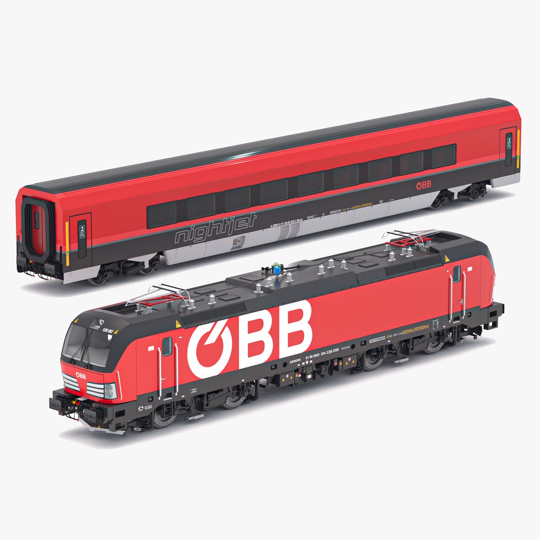 Passenger Train OBB Nightjet Collection 3 model - TurboSquid 2183676