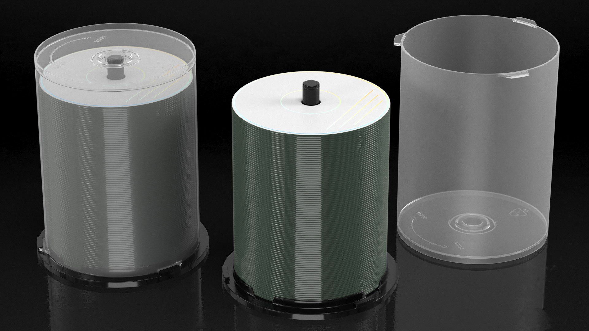 3D Storage Spindle Cake Box With 100 Discs Pack Model - TurboSquid 1806941