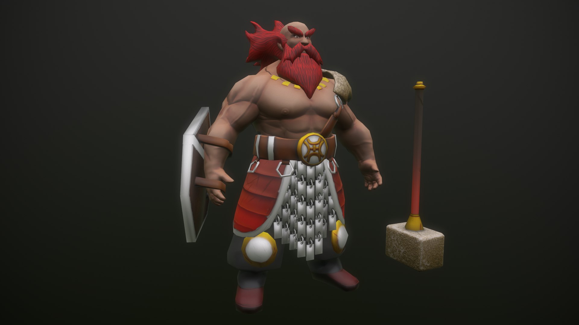 3D Male Game Character 3.1 Dwarf God - Low Poly Model - TurboSquid 2126447