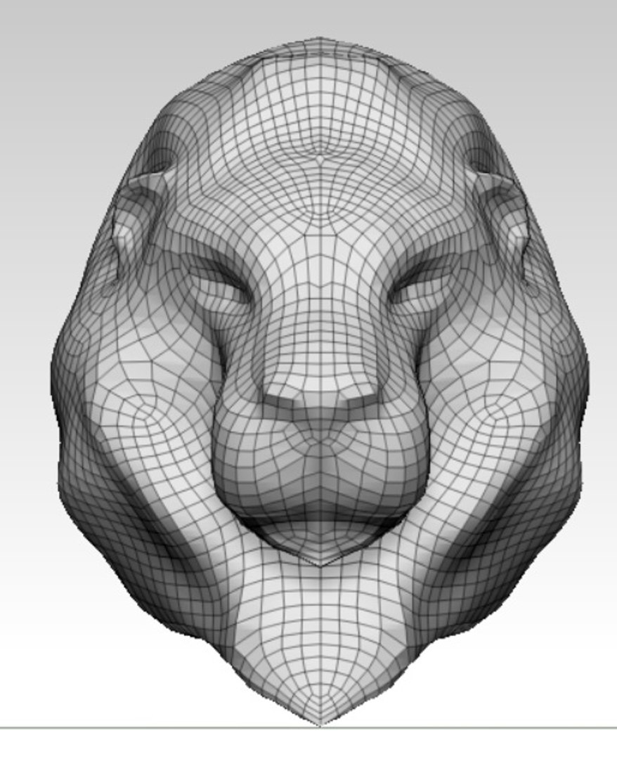 Lion Head Base Mesh 3d Model
