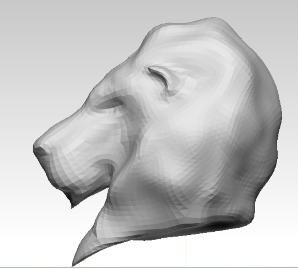 Lion Head Base Mesh 3d Model