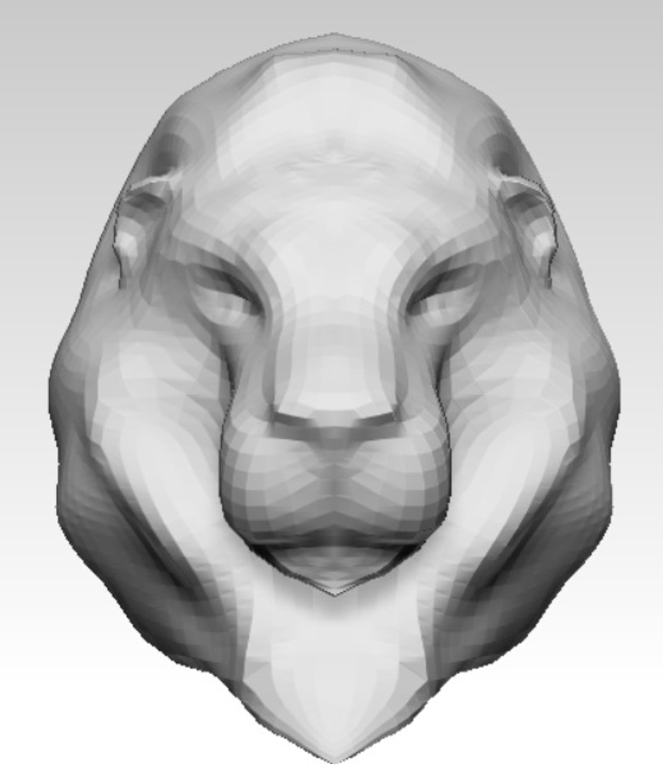 Lion Head Base Mesh 3d Model