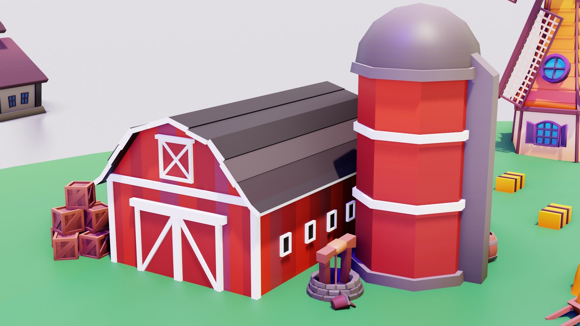 Low Poly Village Asset 3D - TurboSquid 1872576