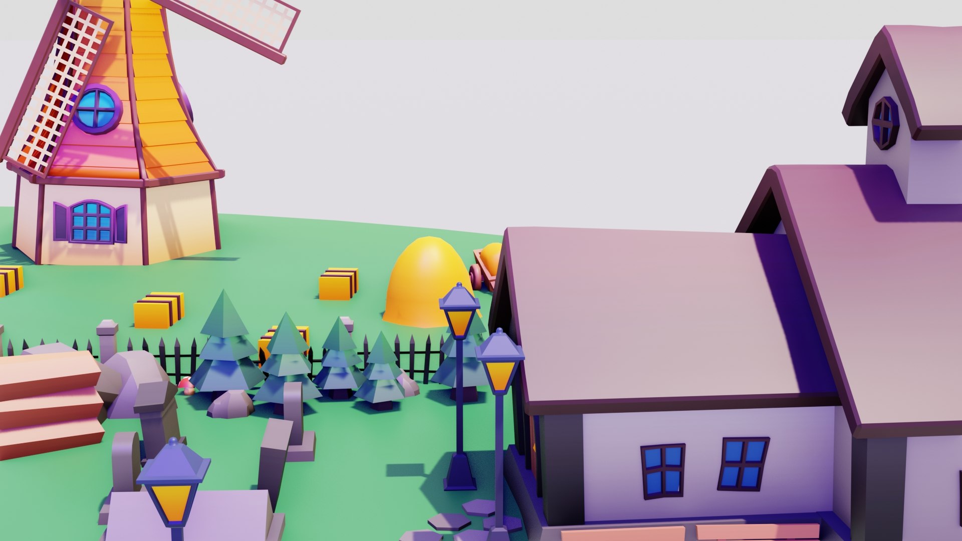 Low Poly Village Asset 3D - TurboSquid 1872576