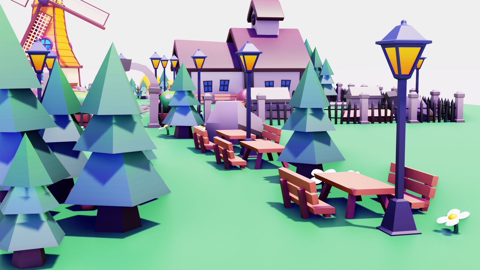 Low Poly Village Asset 3D - TurboSquid 1872576