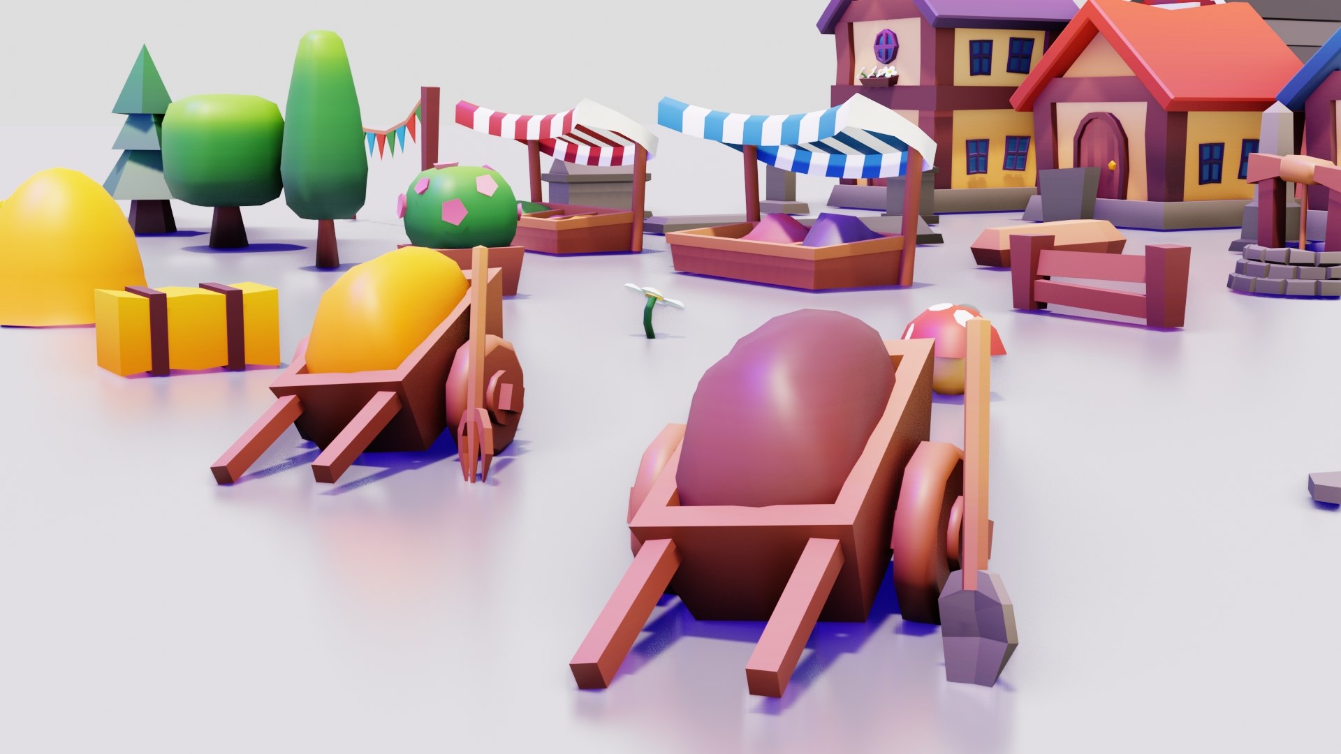 Low Poly Village Asset 3D - TurboSquid 1872576