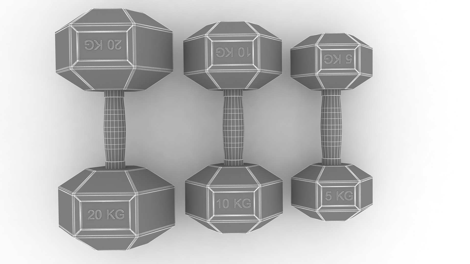 3D Dumbbells Set - TurboSquid 2011444