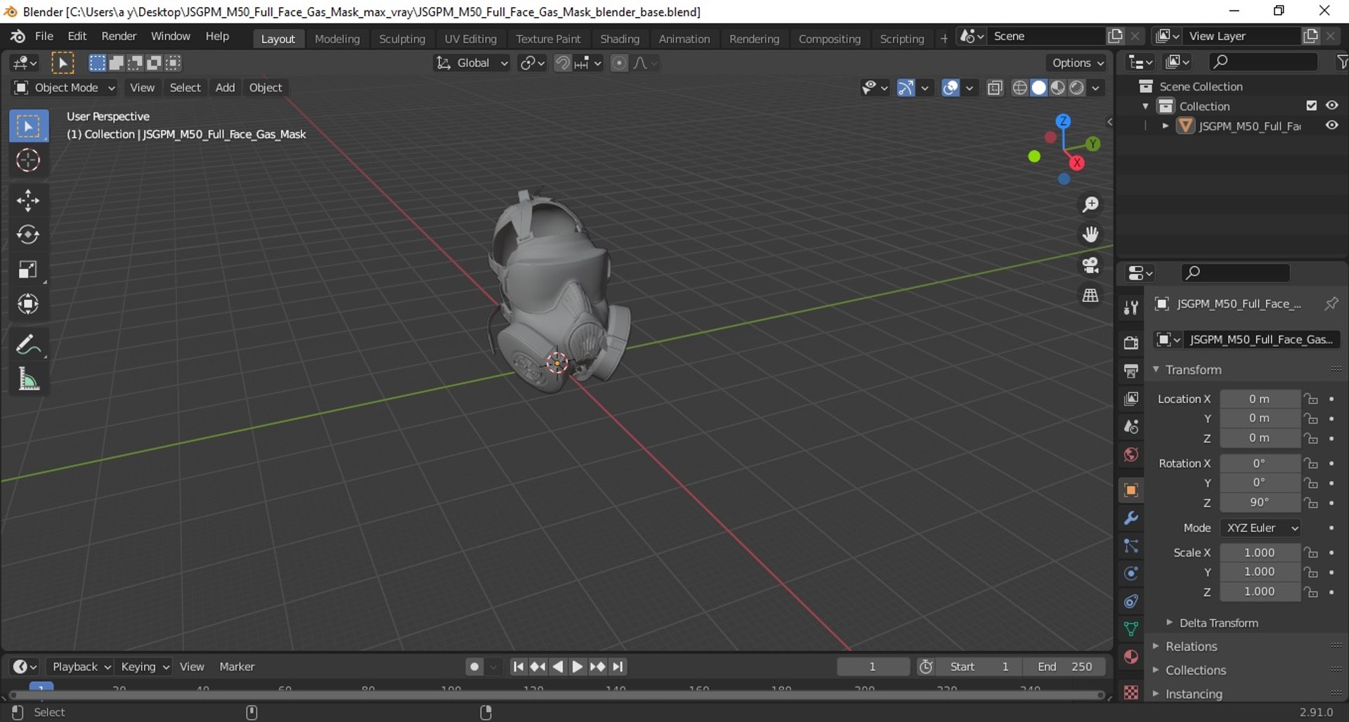 3D JSGPM M50 Full Face Gas Mask model - TurboSquid 1774124