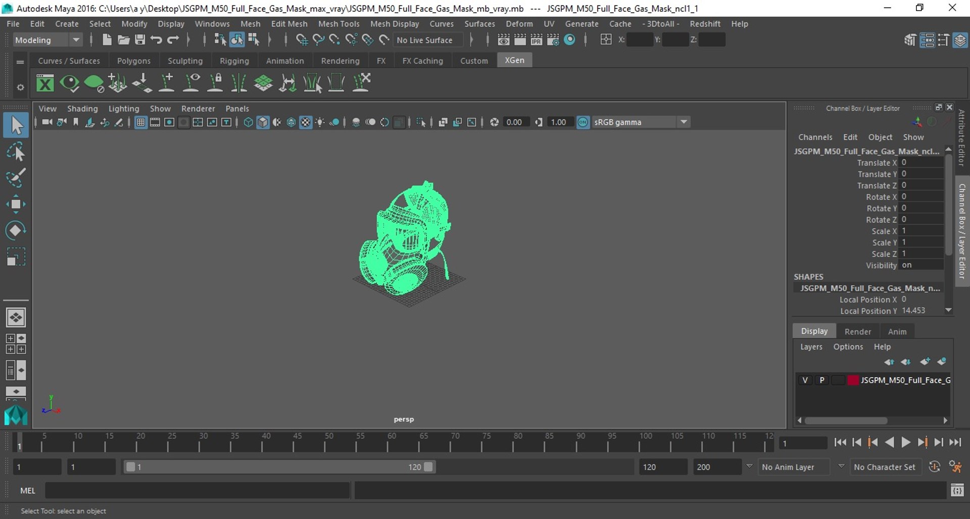 3D JSGPM M50 Full Face Gas Mask model - TurboSquid 1774124