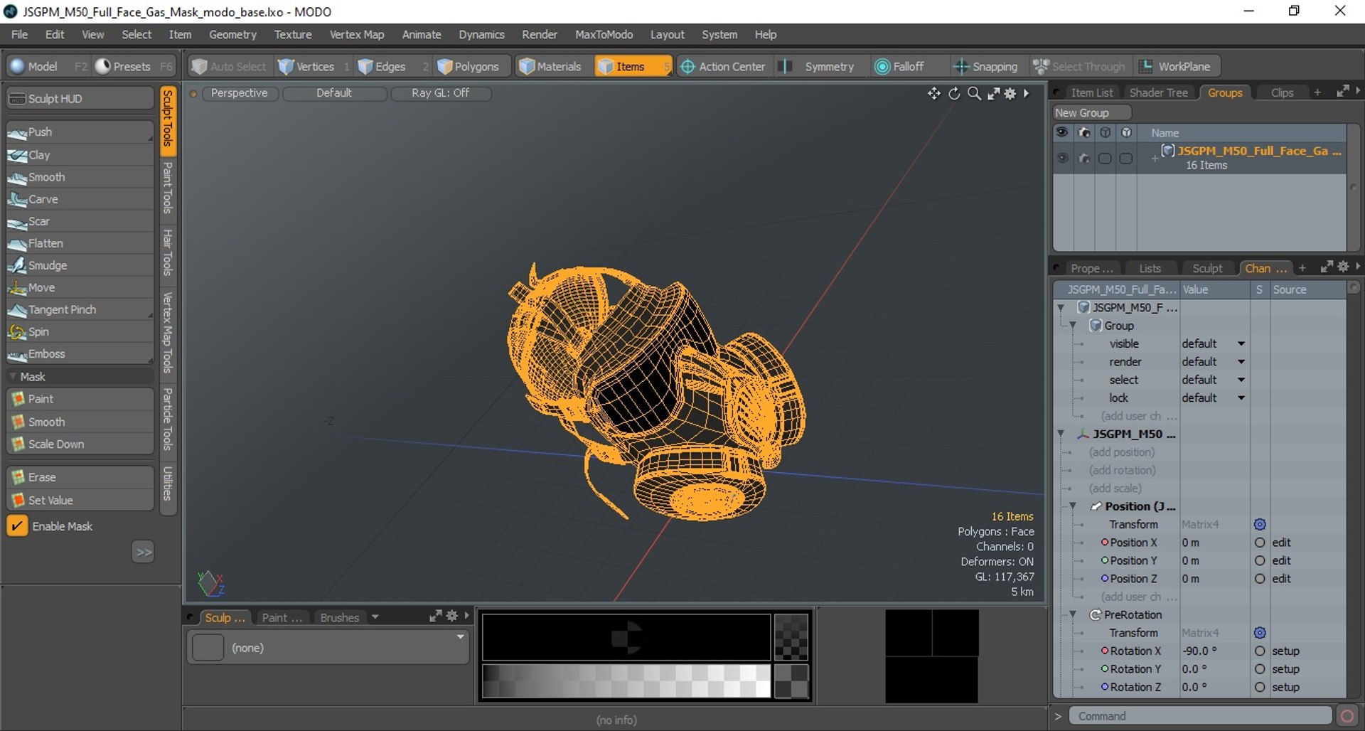 3D JSGPM M50 Full Face Gas Mask model - TurboSquid 1774124