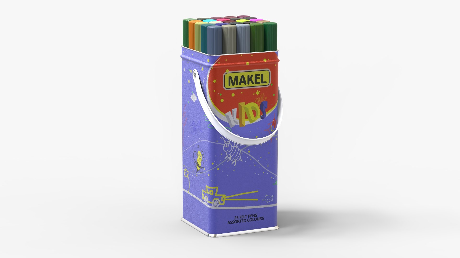 Felt Pens Box 3D Model - TurboSquid 1821872