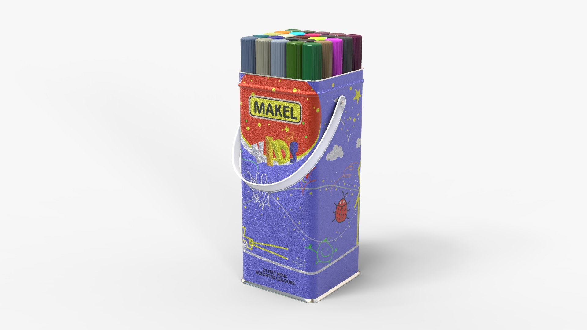 Felt Pens Box 3D Model - TurboSquid 1821872