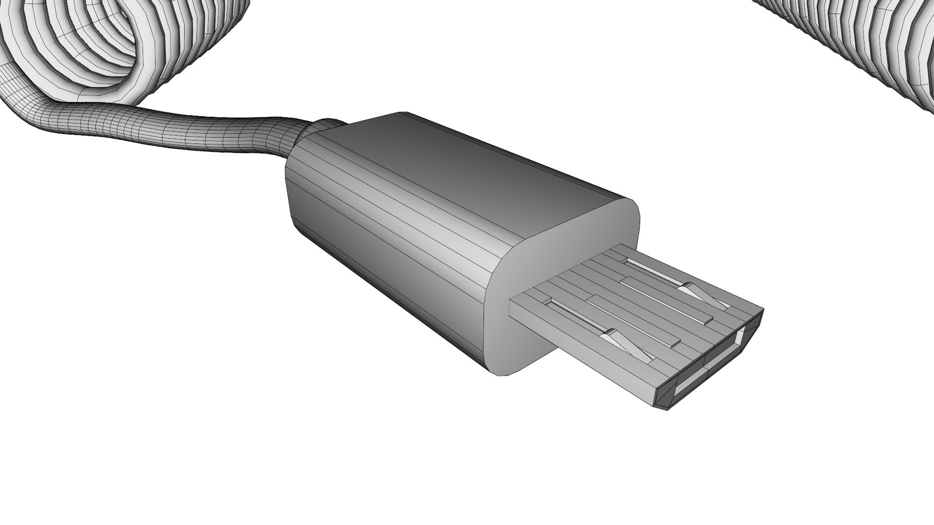 Coiled Usb Cable 3D Model - TurboSquid 1579373