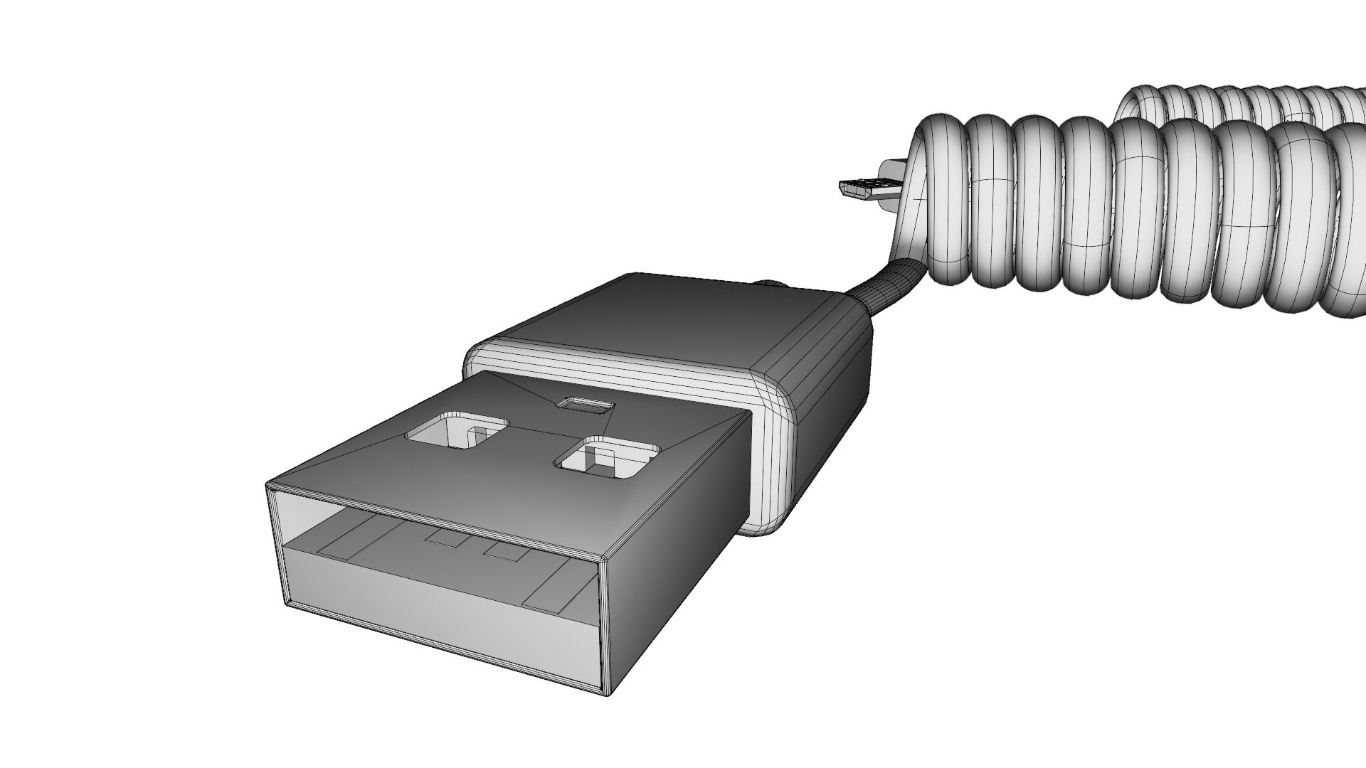 Coiled Usb Cable 3D Model - TurboSquid 1579373