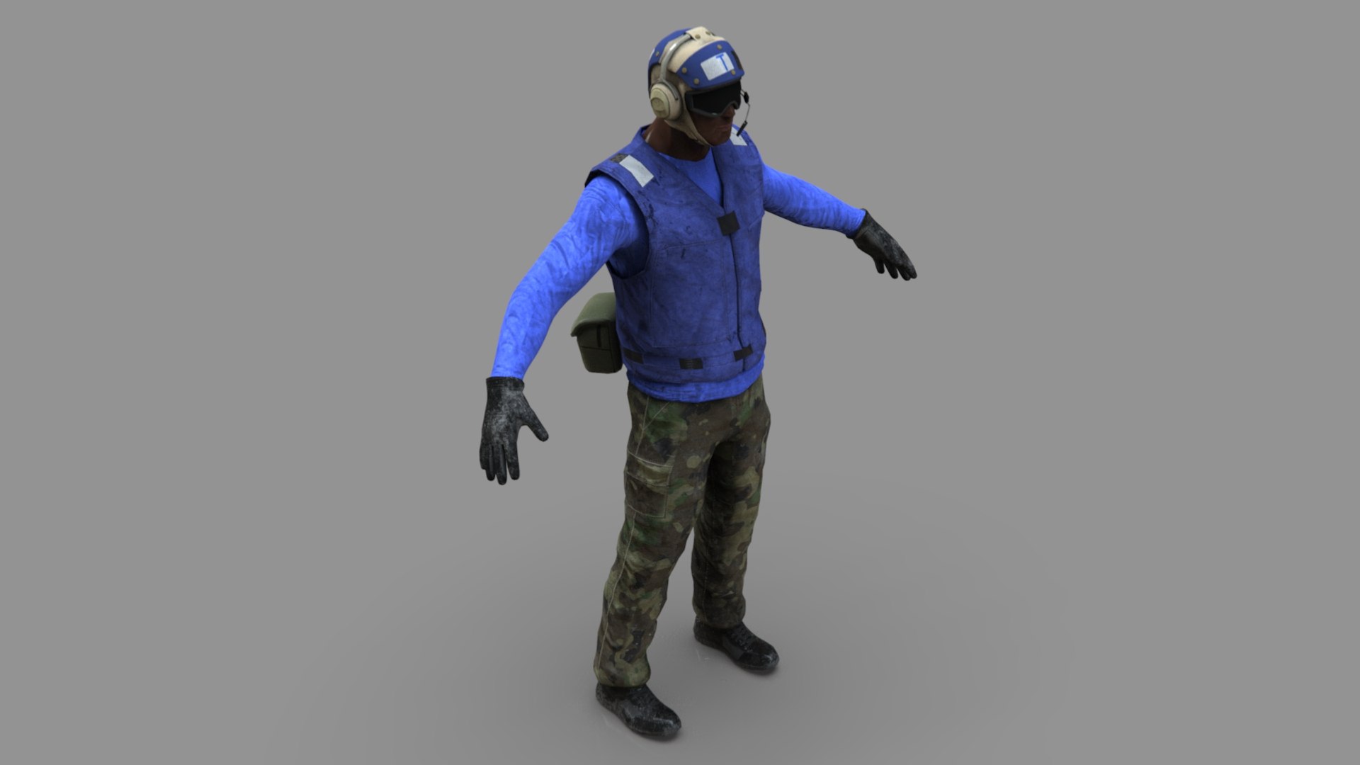 FBX US NAVY Flight Deck Crew Blue 3D Model - TurboSquid 1777596