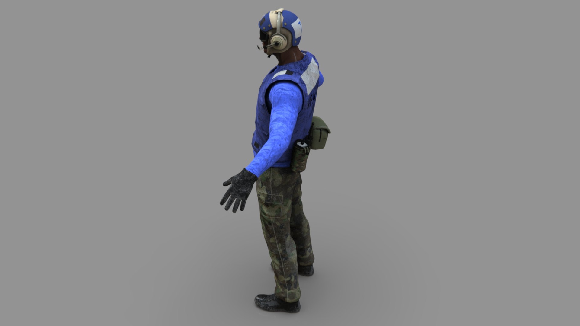 FBX US NAVY Flight Deck Crew Blue 3D Model - TurboSquid 1777596