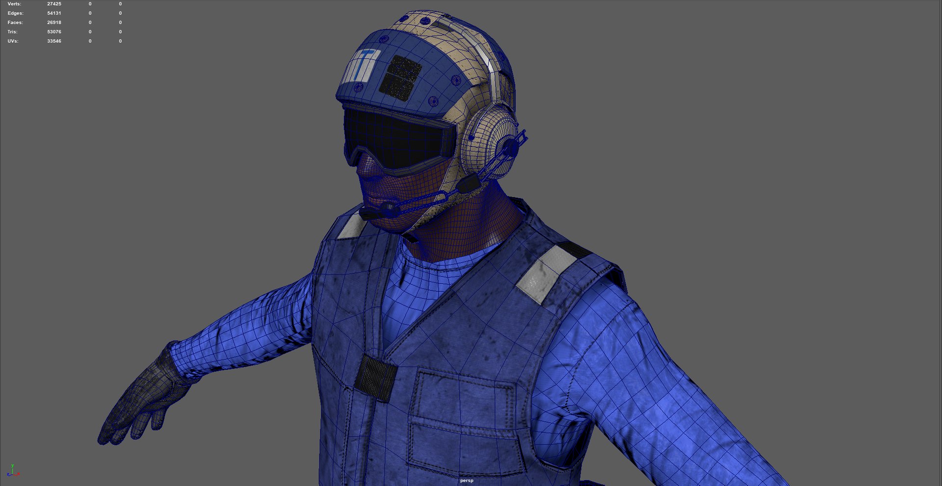 FBX US NAVY Flight Deck Crew Blue 3D Model - TurboSquid 1777596