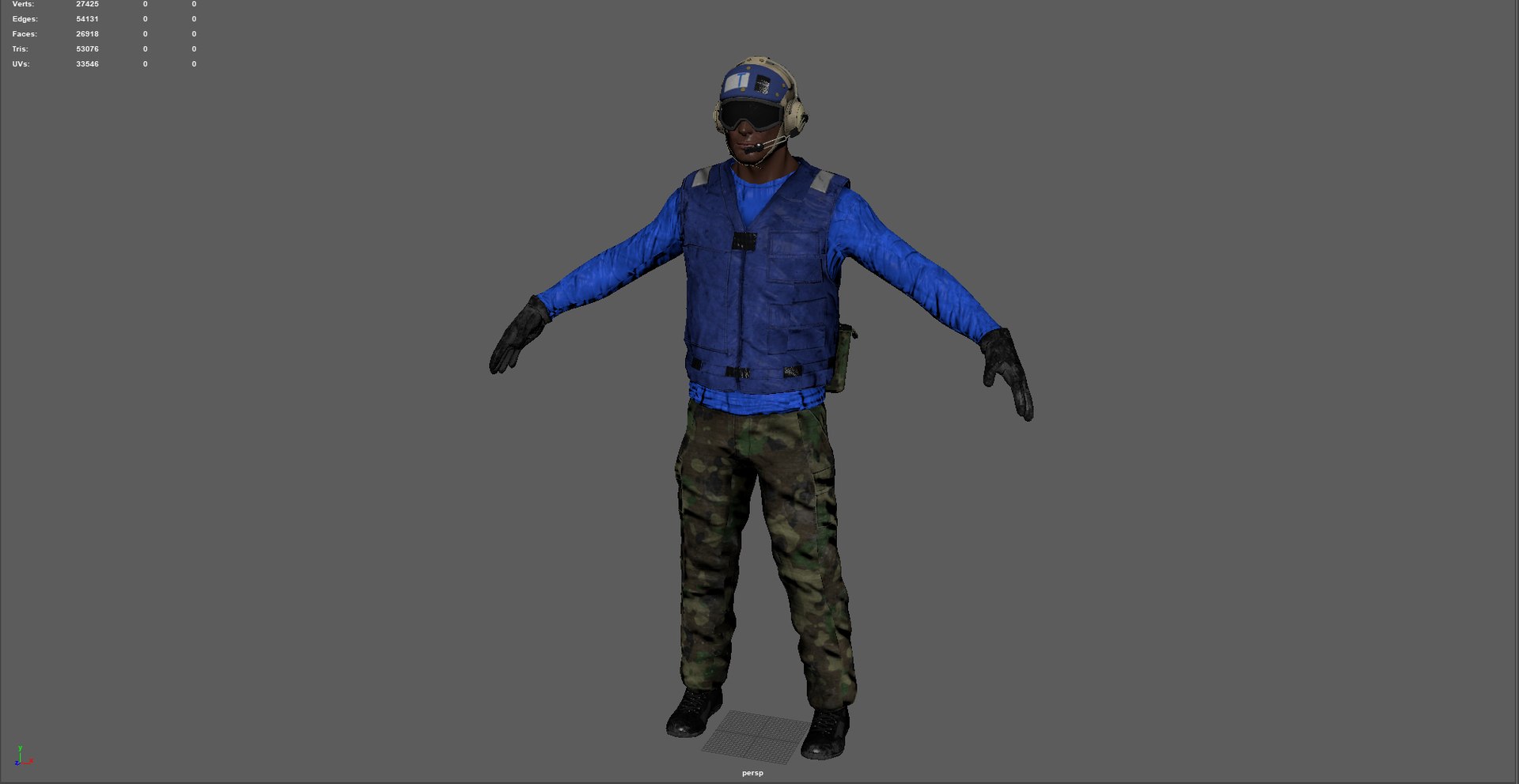 FBX US NAVY Flight Deck Crew Blue 3D Model - TurboSquid 1777596