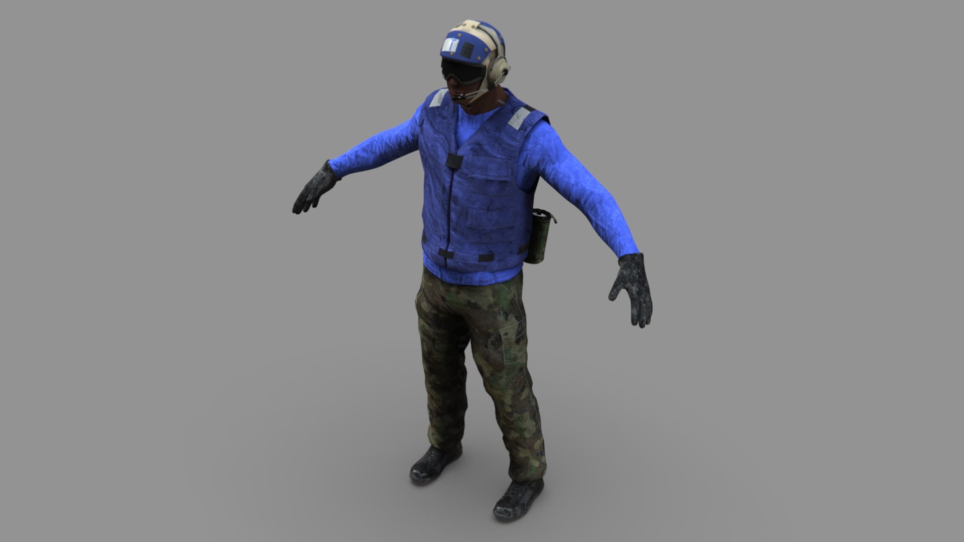 FBX US NAVY Flight Deck Crew Blue 3D Model - TurboSquid 1777596