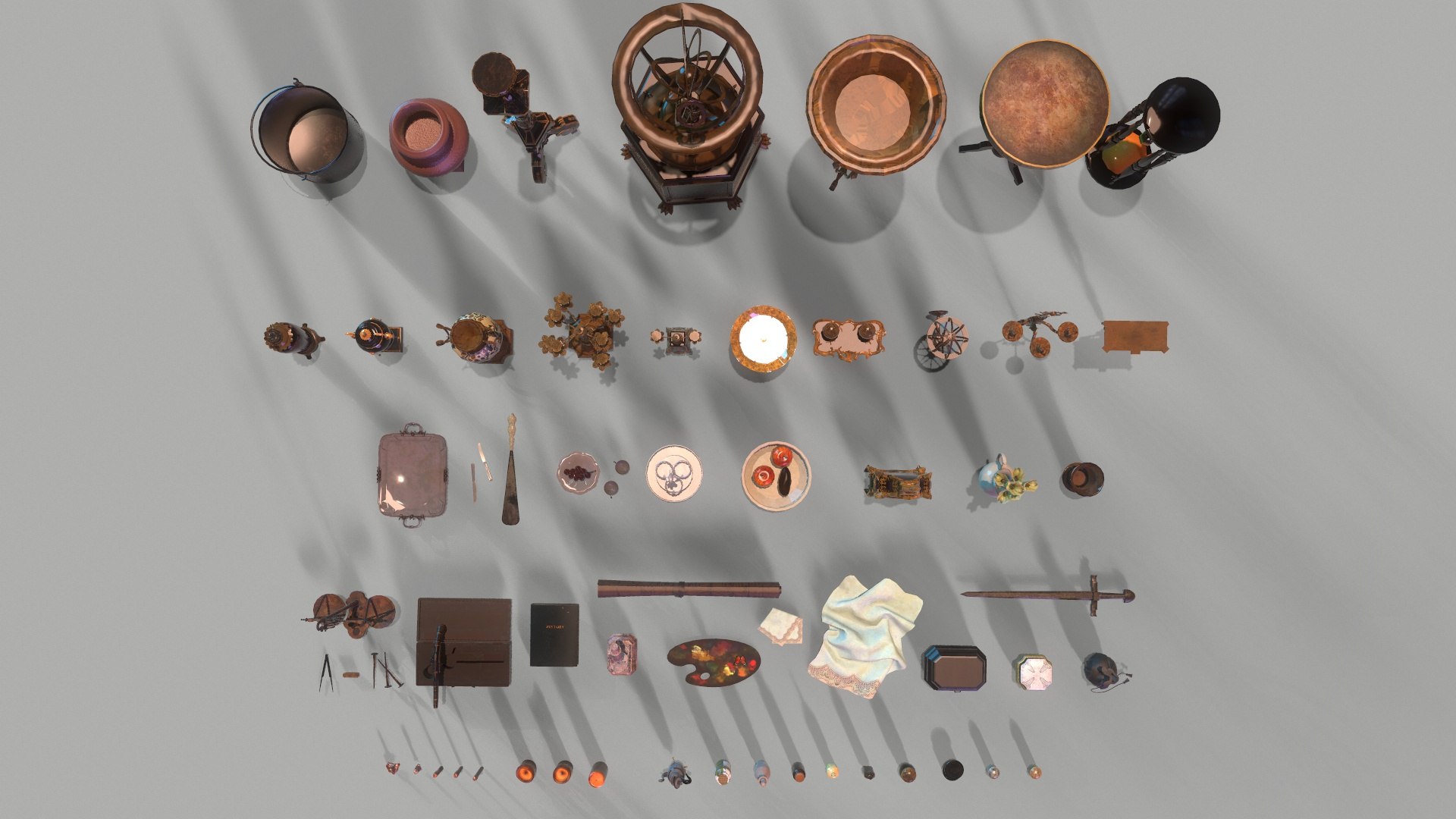 3D 64 Vintage Props For Home - TurboSquid 1967537