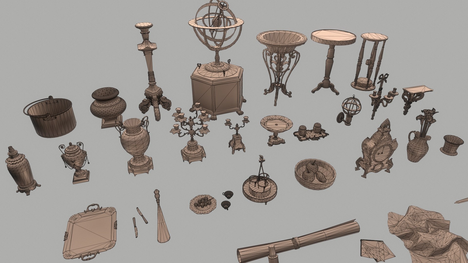 3D 64 Vintage Props For Home - TurboSquid 1967537