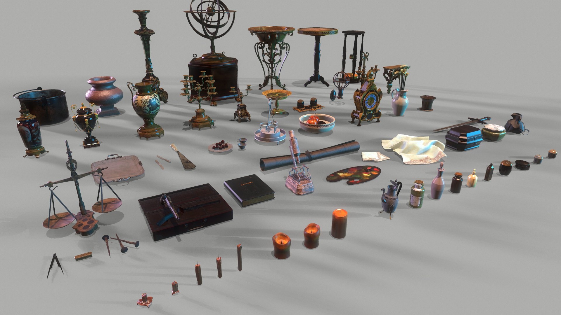 3D 64 Vintage Props For Home - TurboSquid 1967537