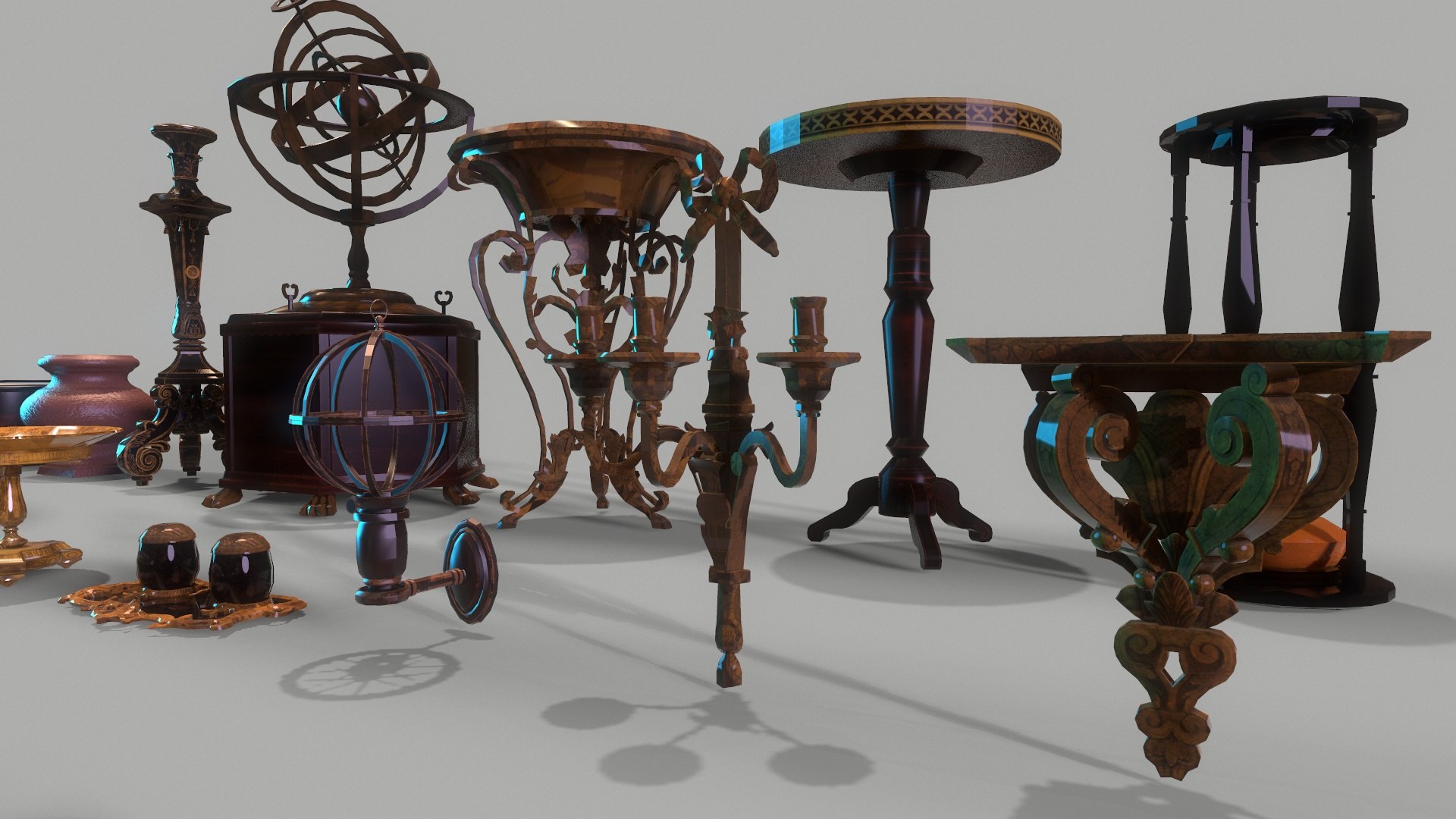 3D 64 Vintage Props For Home - TurboSquid 1967537
