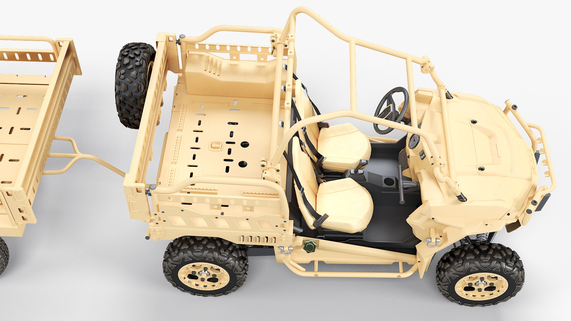 Polaris MRZR 2 Tactical Trailer Model - TurboSquid 1723982