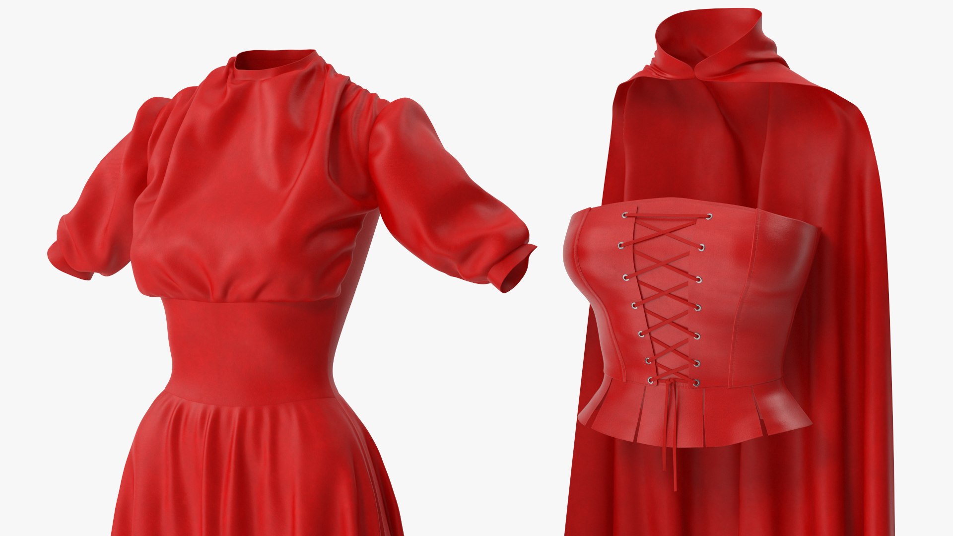 Corset Dress with Cape 6 3D - TurboSquid 2128878