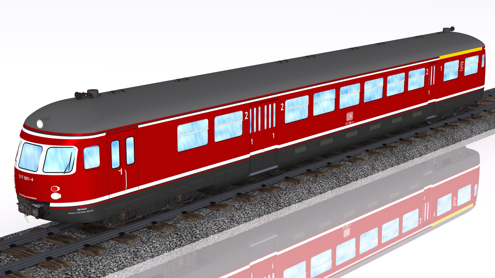 Eta 176 Class 517 Battery Driven Passenger Railcar 3D Model ...