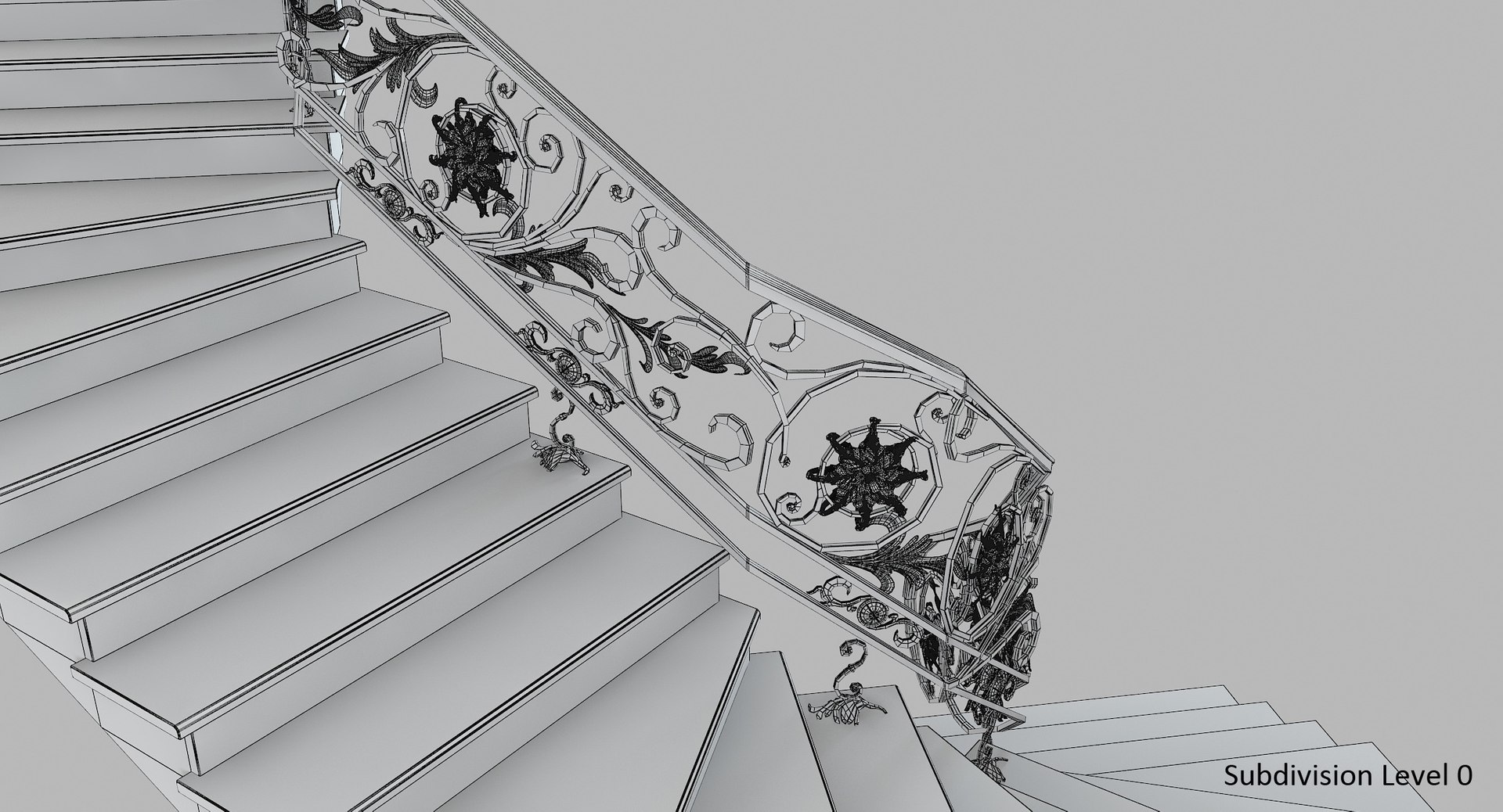 3ds Max Luxury Stair