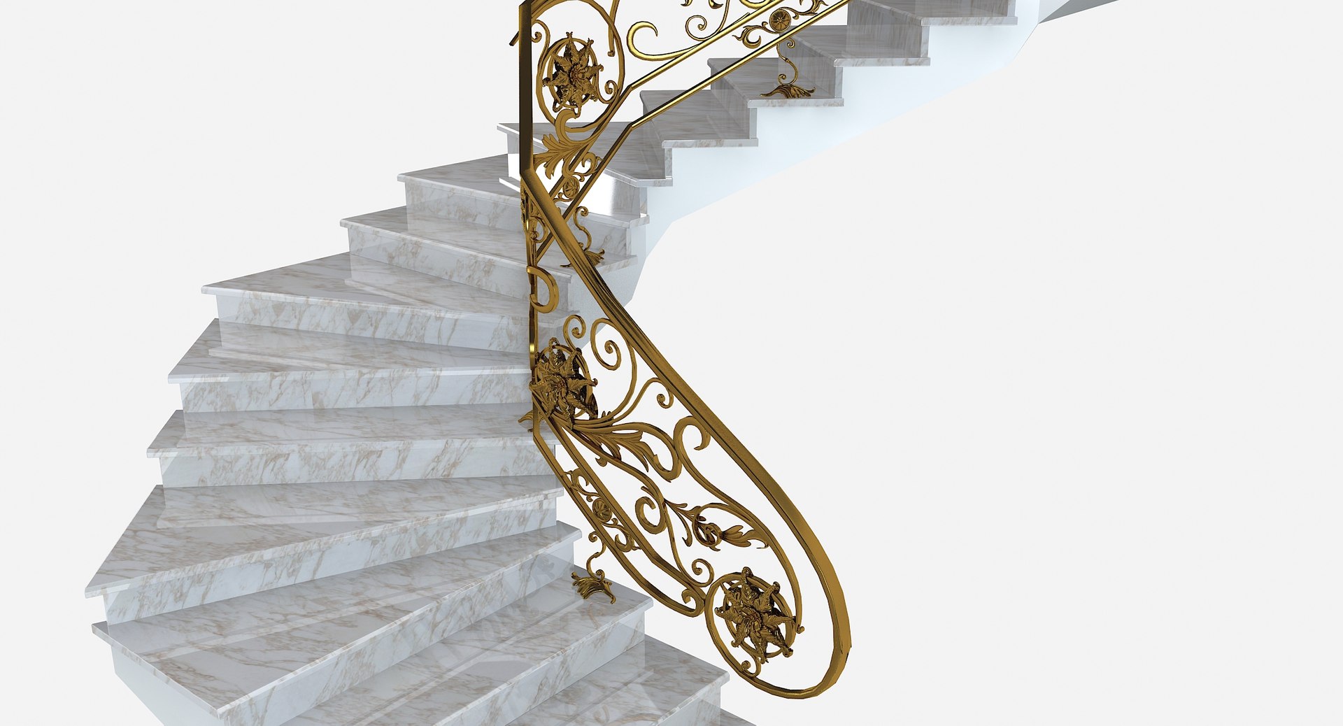 3ds Max Luxury Stair