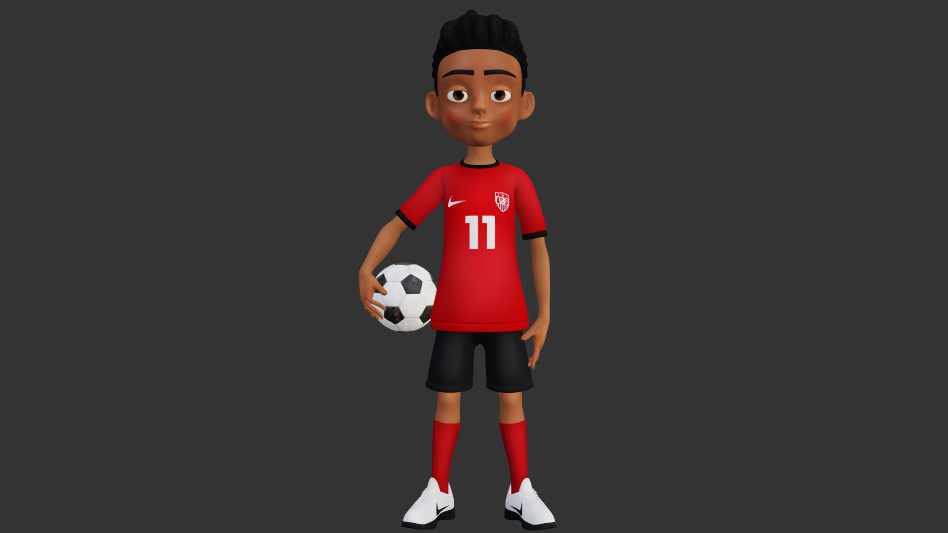 3D Stylized Soccer Player 3D Character Game-Ready Cartoon Footballer ...