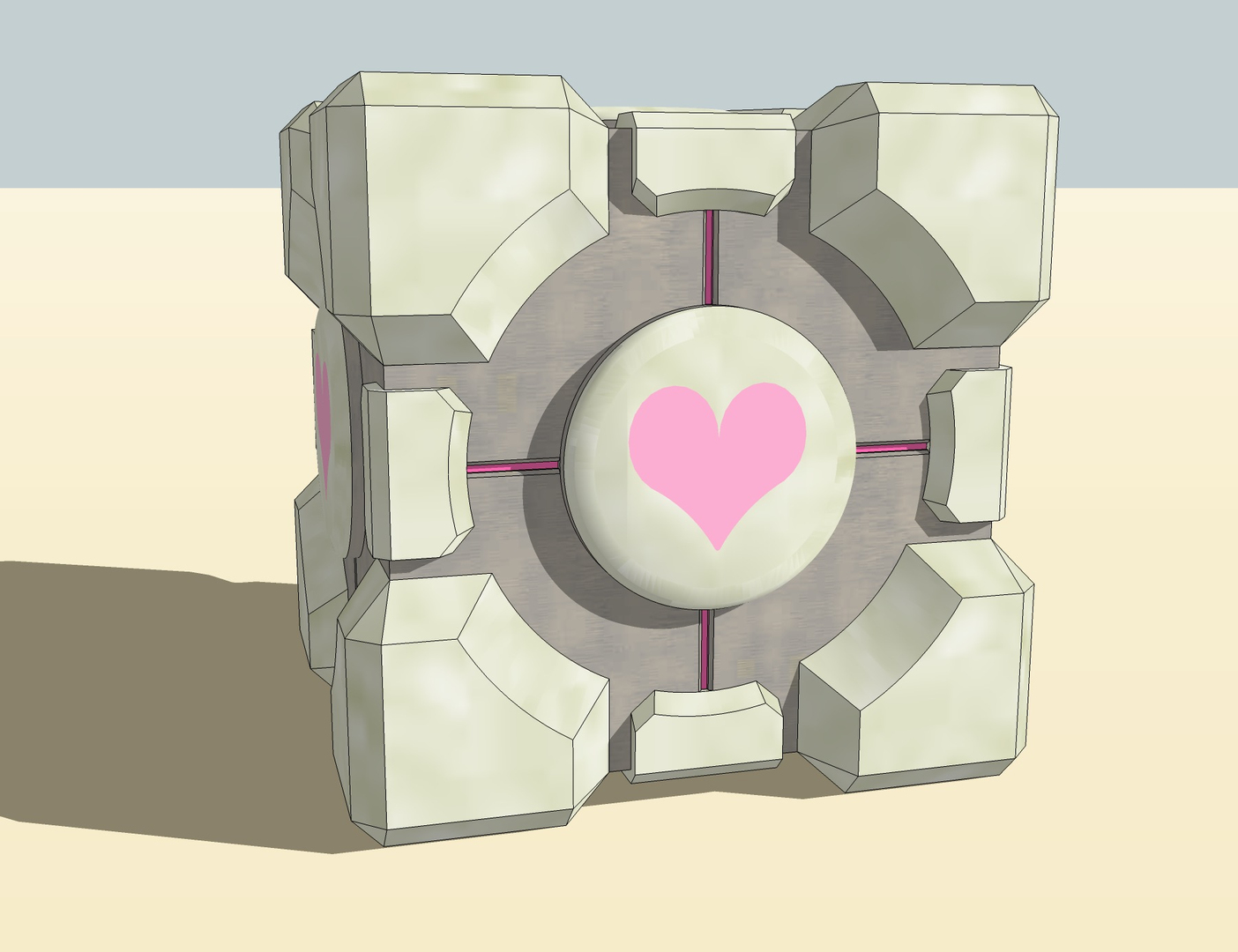 free obj model weighted companion cube portal