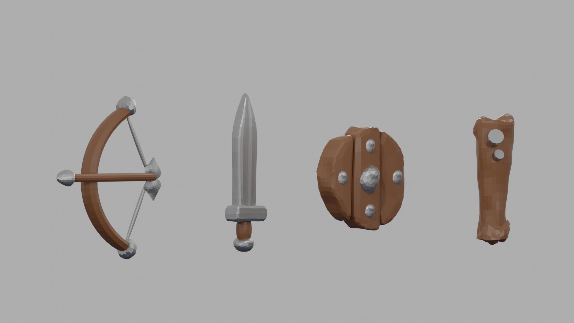 Medieval RPG Fantasy Stylized Weapons In Cartoon Style 12 Items Low ...