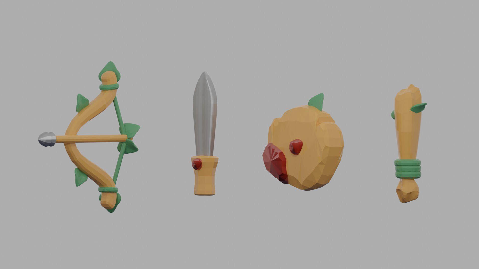 Medieval RPG Fantasy Stylized Weapons In Cartoon Style 12 Items Low ...