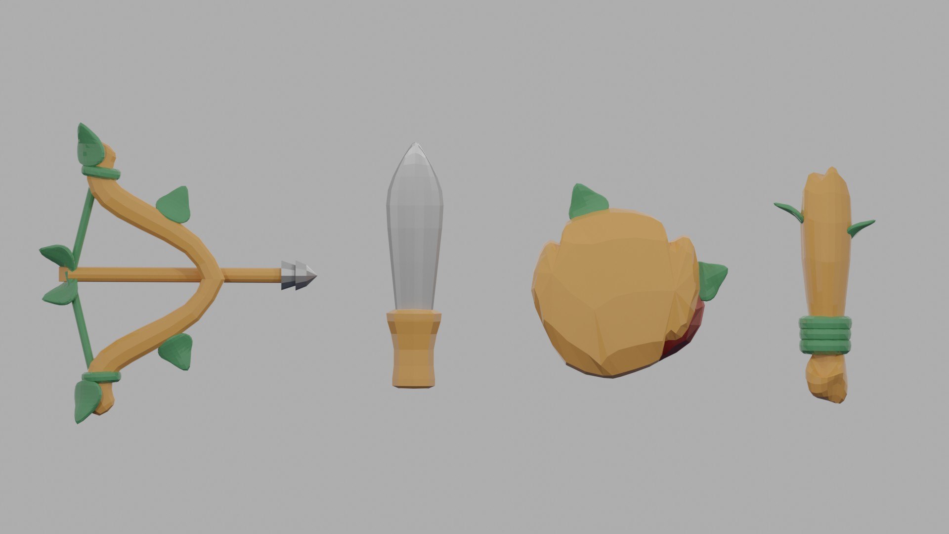 Medieval RPG Fantasy Stylized Weapons In Cartoon Style 12 Items Low ...