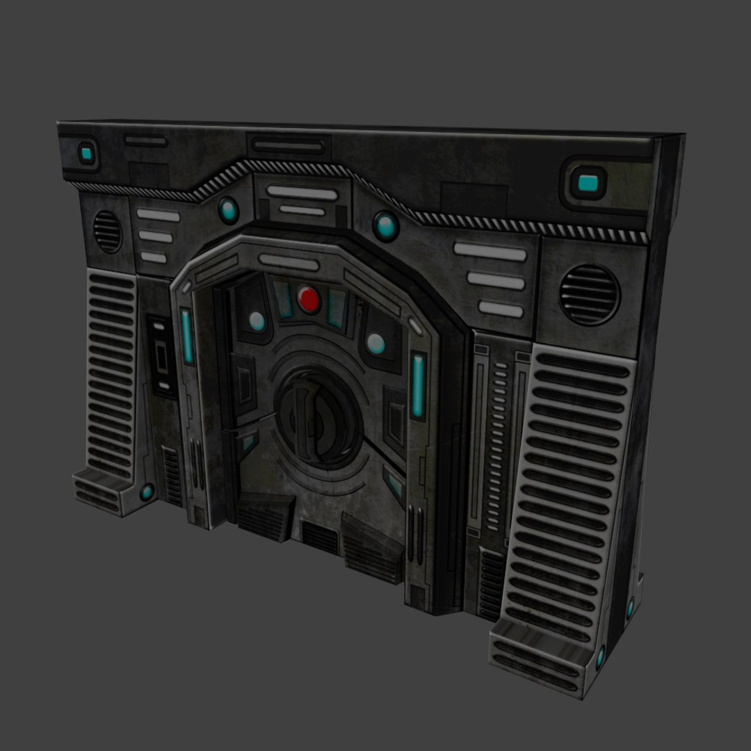 3d Sci-fi Wall Door