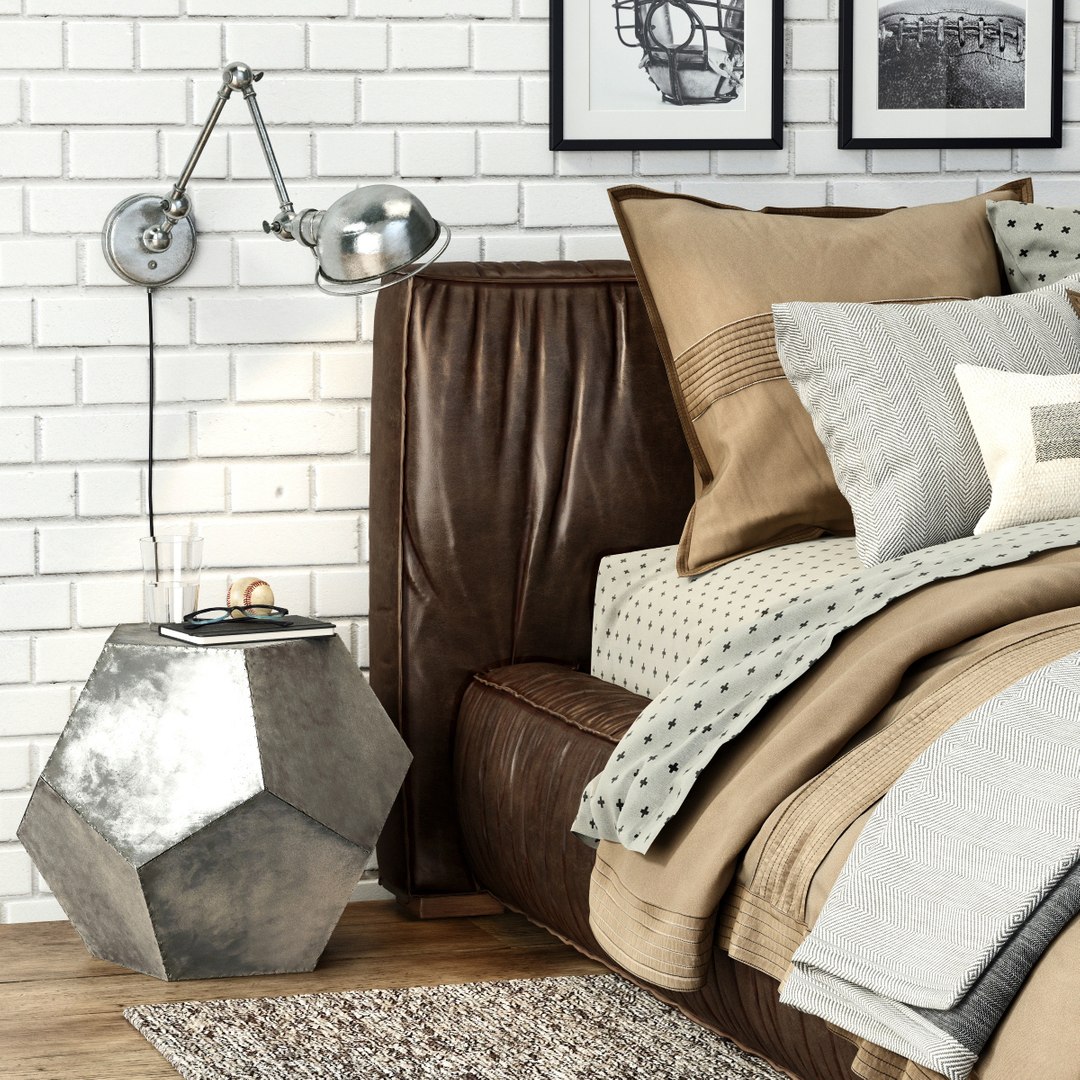 Sona Upholstered Platform Bed 3d Max
