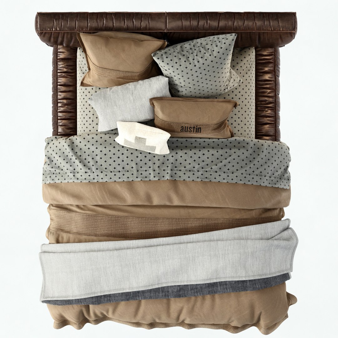 Sona Upholstered Platform Bed 3d Max