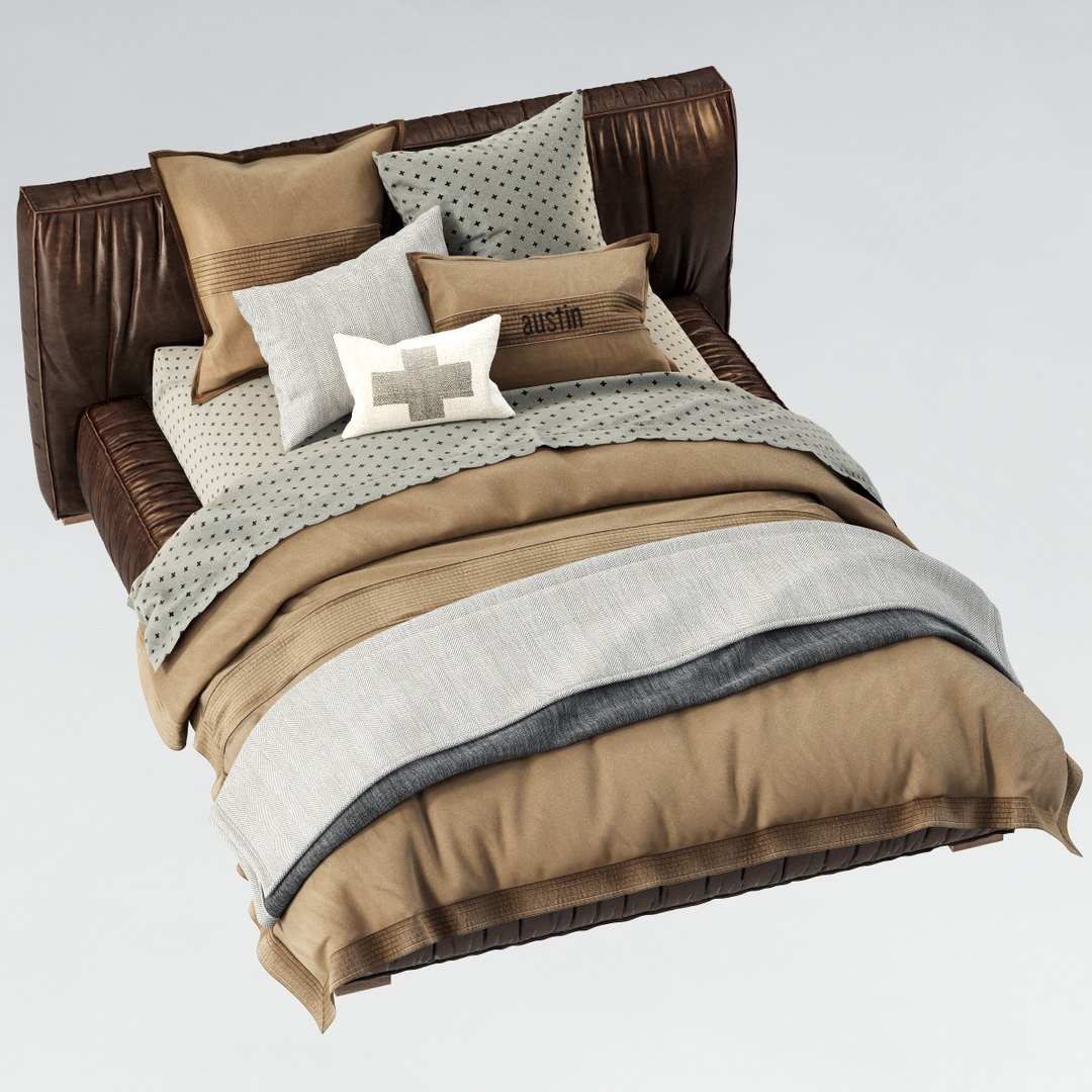 Sona Upholstered Platform Bed 3d Max