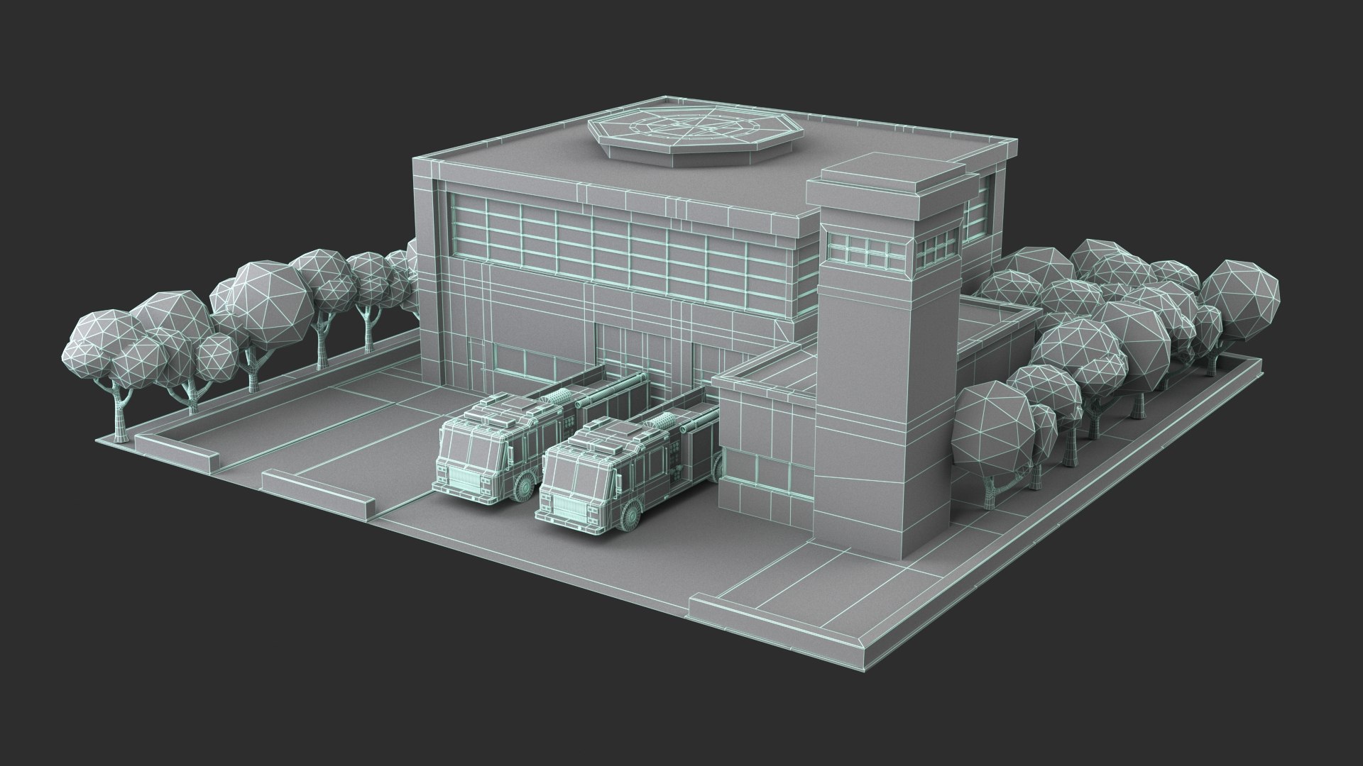 Cartoon Fire Department 3D Model - TurboSquid 1872590