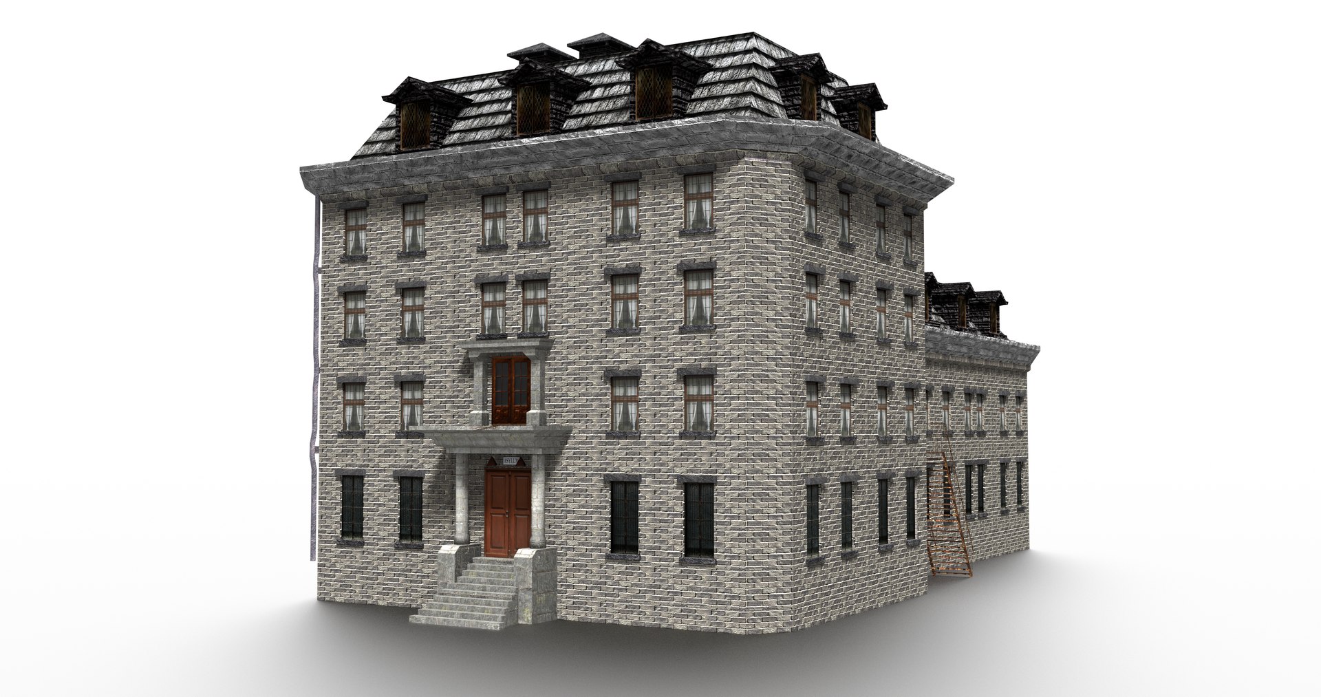 Old Asylum Building Exterior 3D Model - TurboSquid 1187928