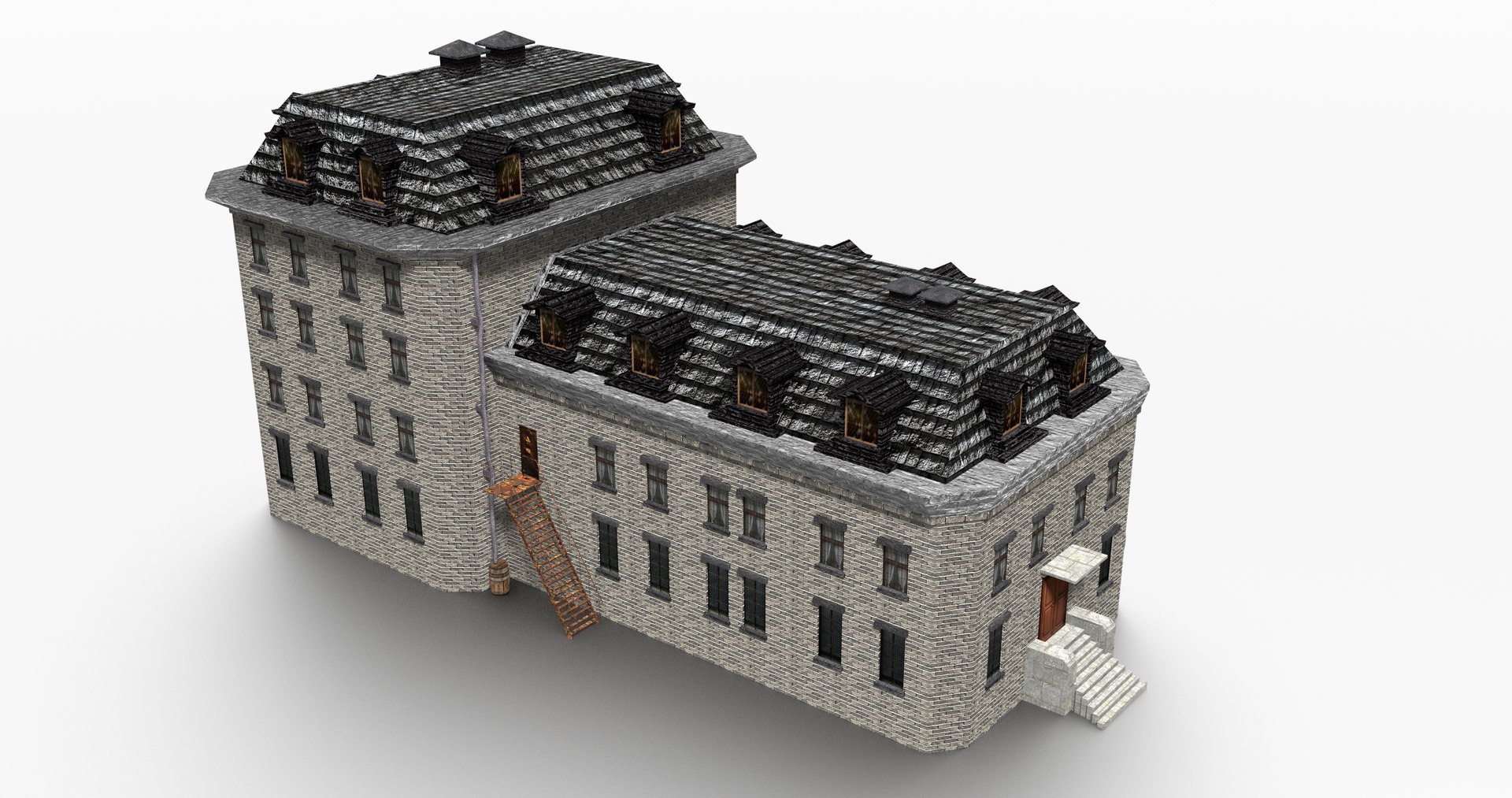 Old Asylum Building Exterior 3D Model - TurboSquid 1187928