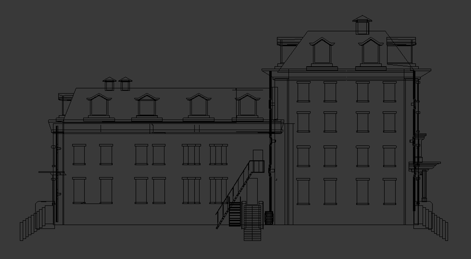 Old Asylum Building Exterior 3D Model - TurboSquid 1187928