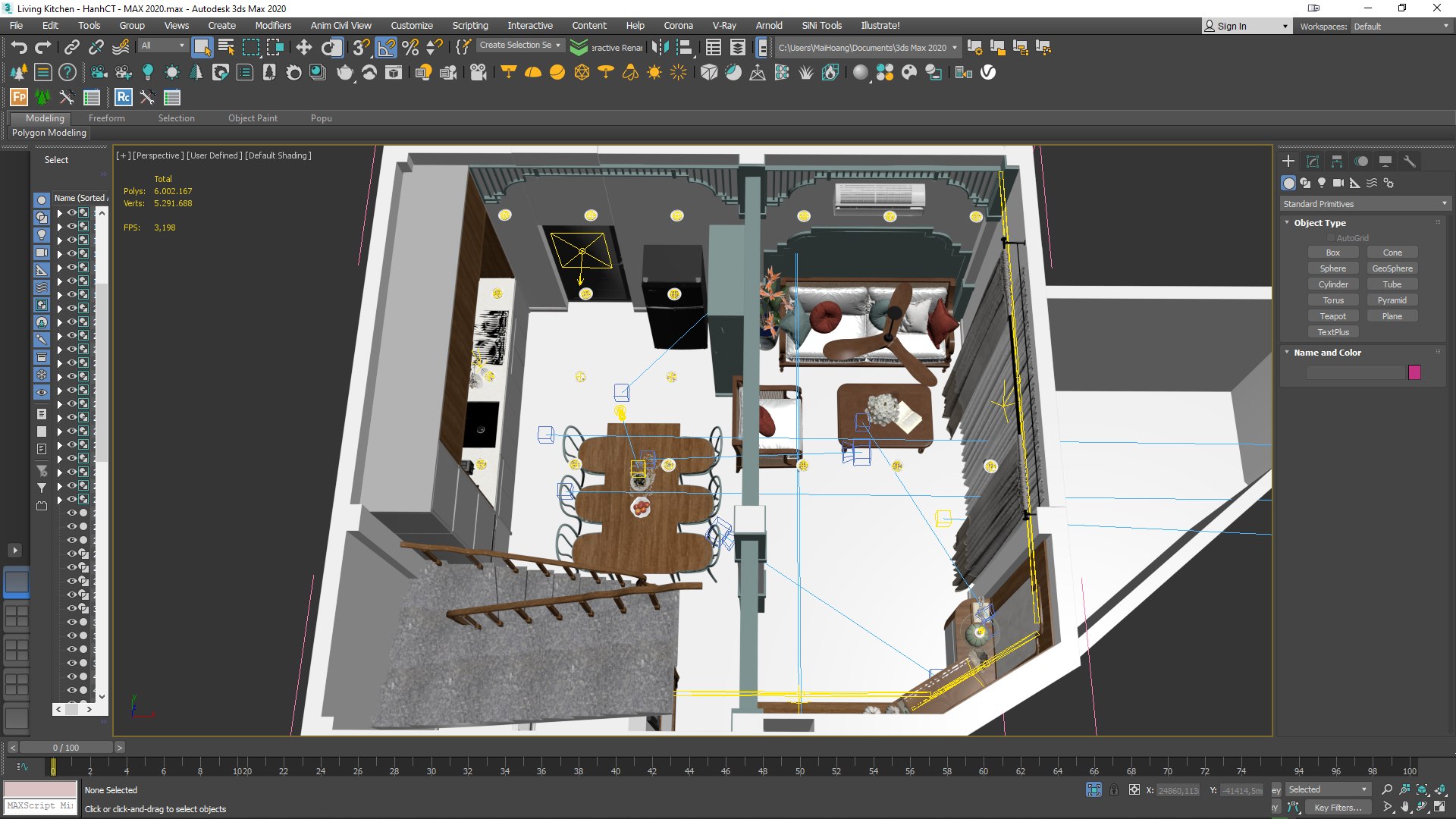 3D Living Kitchen Dining 06 - HanhCT - MAX FBX OBJ SKP DAE Simlab Model - TurboSquid 2201503
