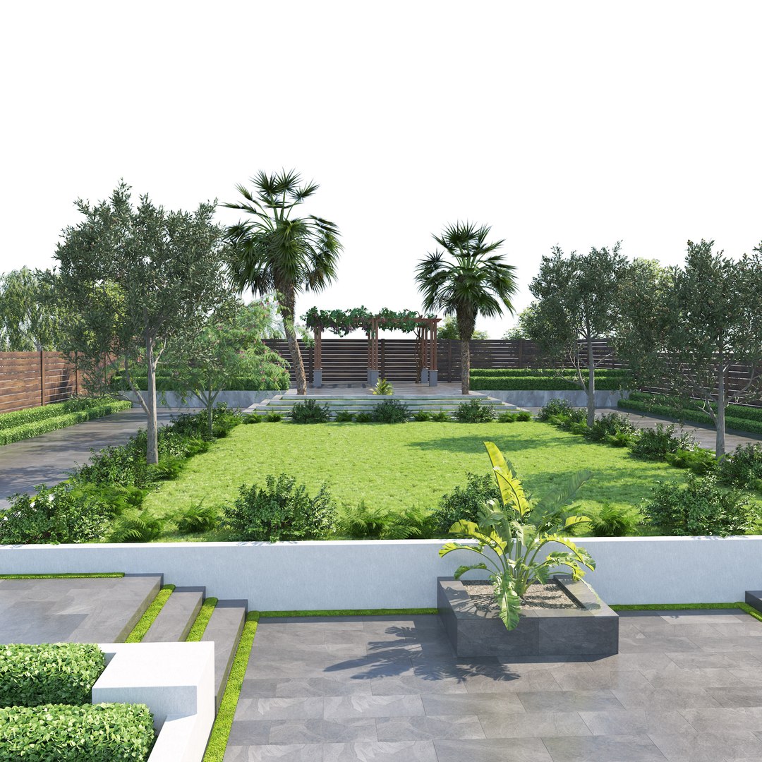 Park Landscape Exterior Scene 3D Model - TurboSquid 2020806
