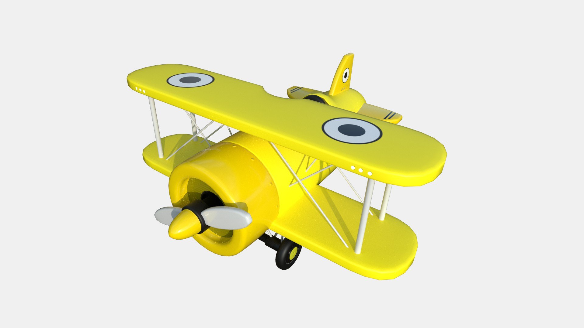 Airplane Cartoon A02 Yellow - Classic Aircraft 3D - TurboSquid 1862440