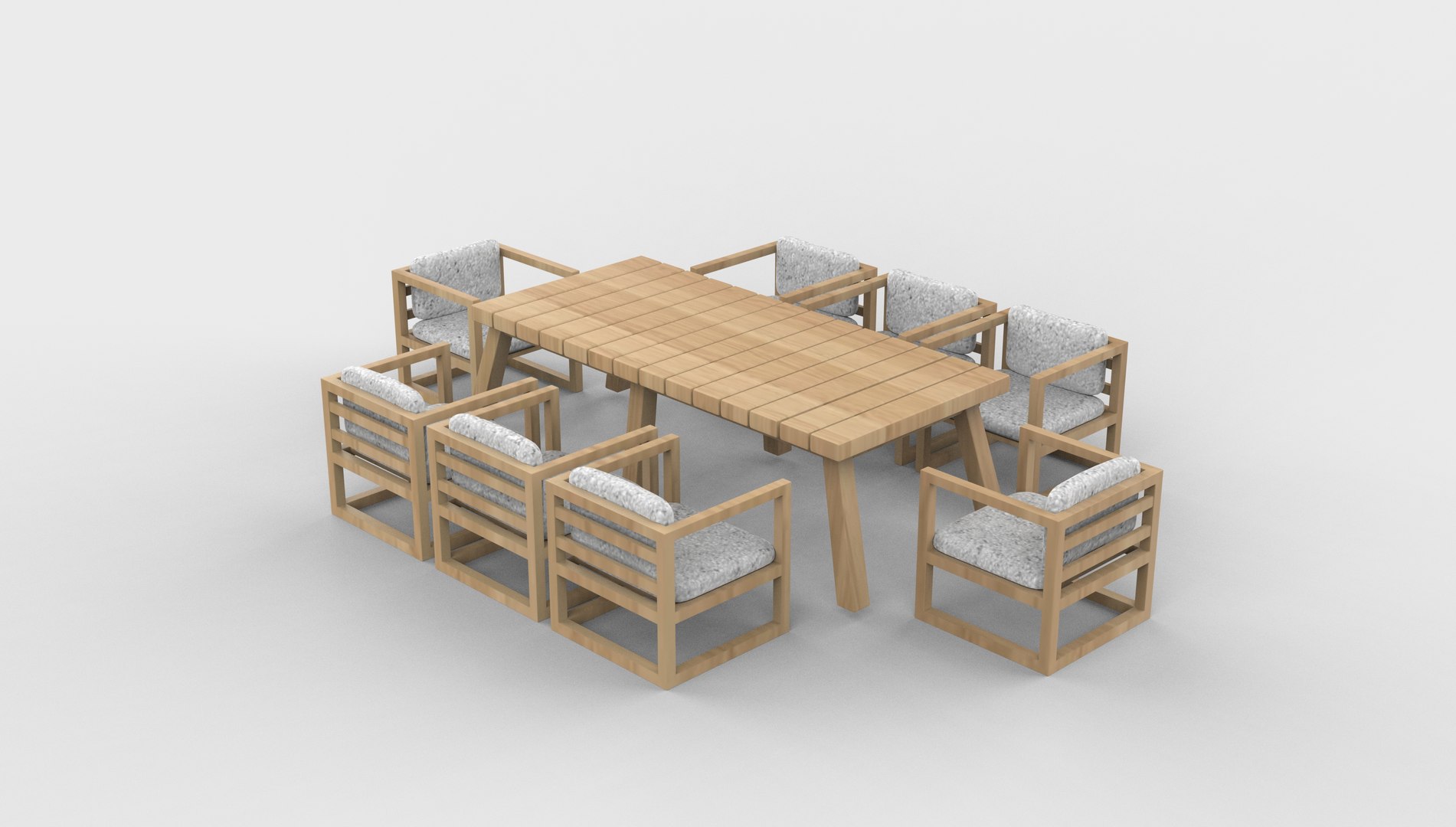 3D Armchair And Dining Table 02 3D Model Model - TurboSquid 2530522